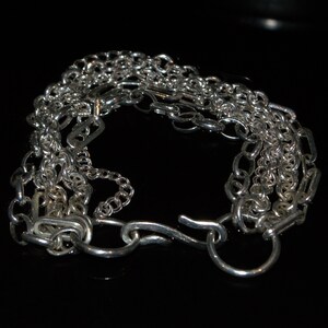 Multi Chain Solid Silver Bracelet - Etsy