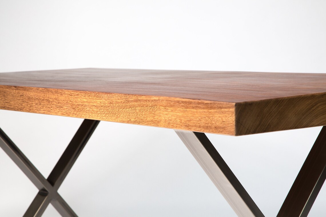 Solid Iroko Wooden Dining Table - Etsy UK