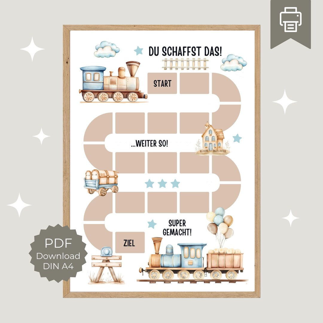Reward Chart for Children Railway Train, Playfully Easy to Learn ...