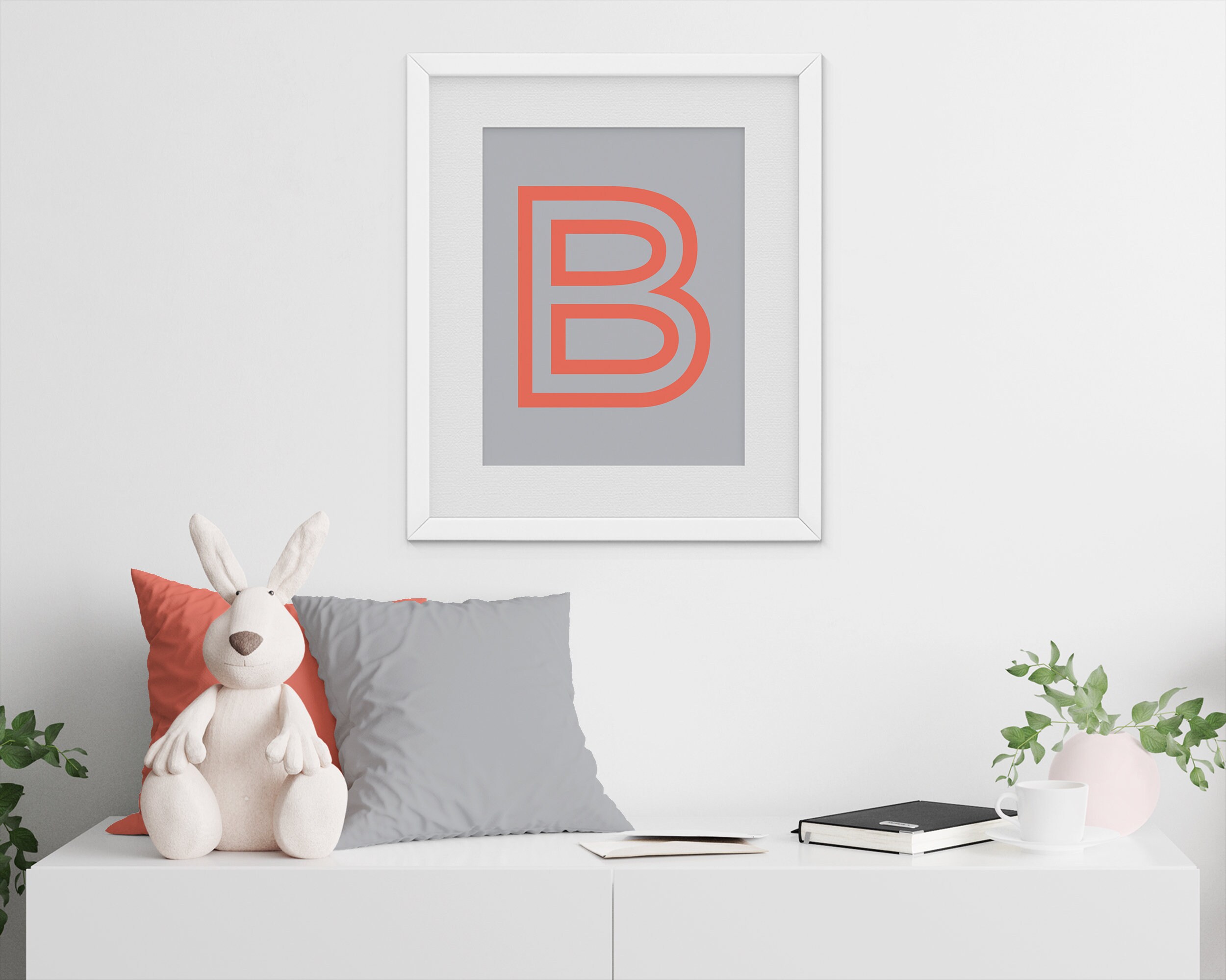 Funky Letter B Instant Download Custom Initial Print Pink - Etsy
