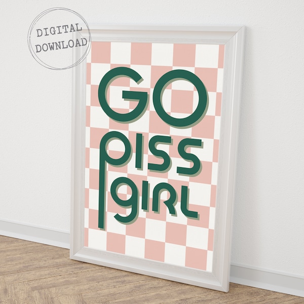 Pink Girl Restroom Sign - Etsy
