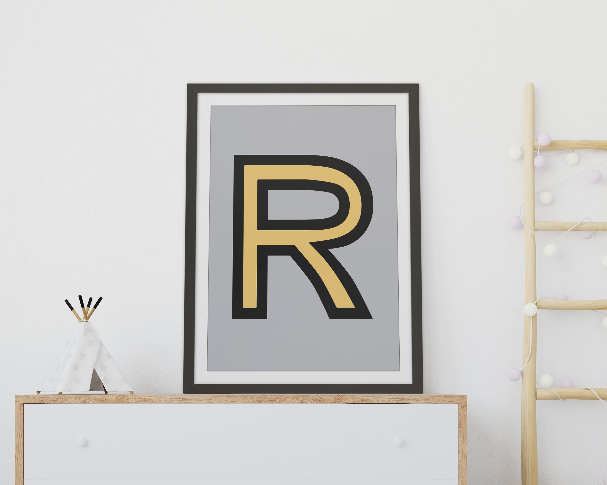 Funky Letter R, Instant Download, Custom Initial Print, Bold Typography ...