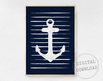 Navy Blue Nautical Wall Art - Etsy