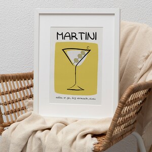 Martini, Printable Poster, Colorful Bar Cart Decor, Funky Alcohol Wall ...