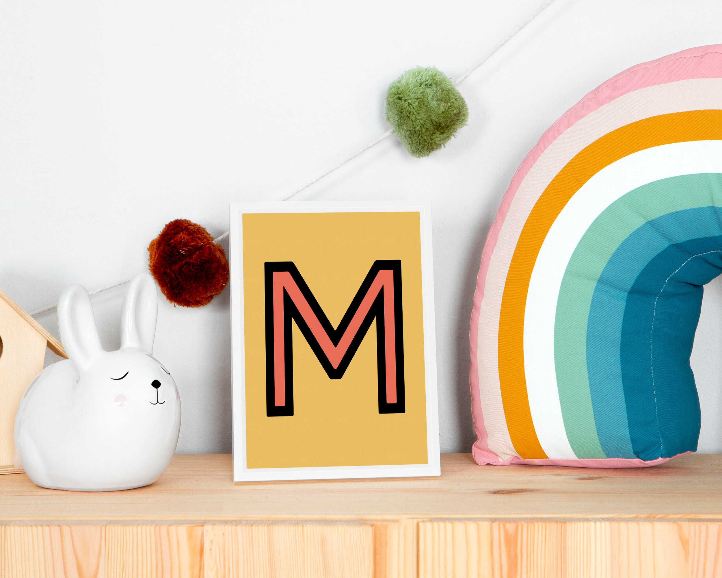 Funky Letter M Printable Wall Art, Custom Colors Available, Instant ...