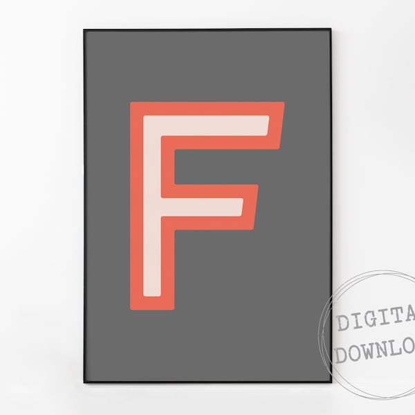 F Letter Print - Etsy