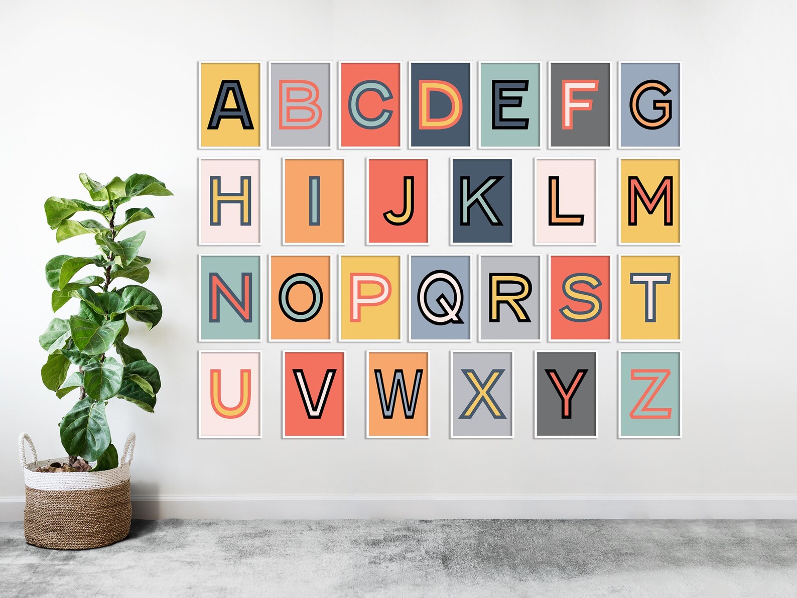 Funky Letter C Print: Colorful Initial Typography (digital Download) - Etsy