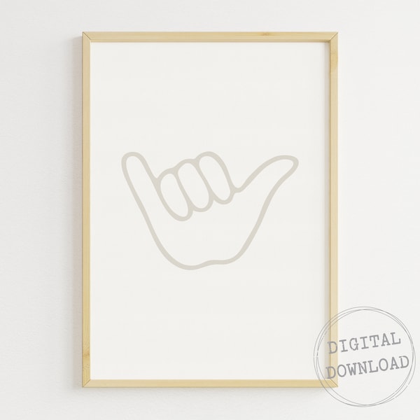 Shaka Sign Print - Etsy