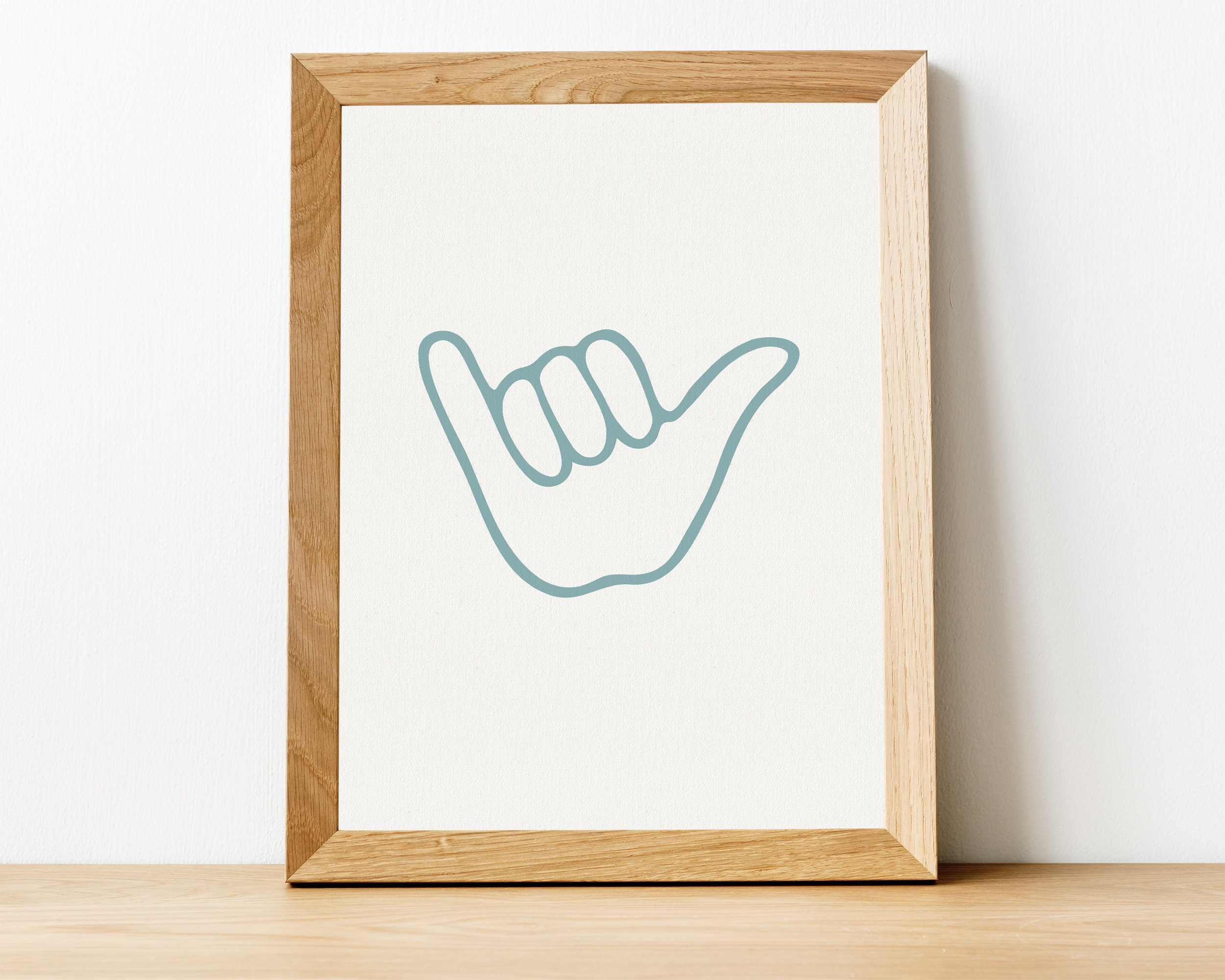 Shaka Hand Sign Printable Wall Art Hang Loose Minimalist - Etsy Australia