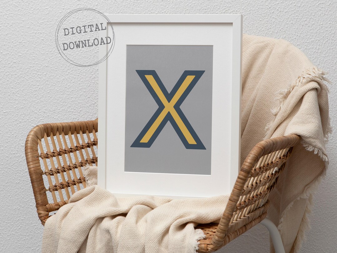 Funky Letter X, Typography Print, Instant Digital Download, Colorful ...