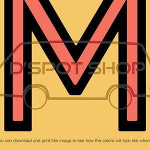 Funky Letter M Printable Wall Art, Custom Colors Available, Instant ...