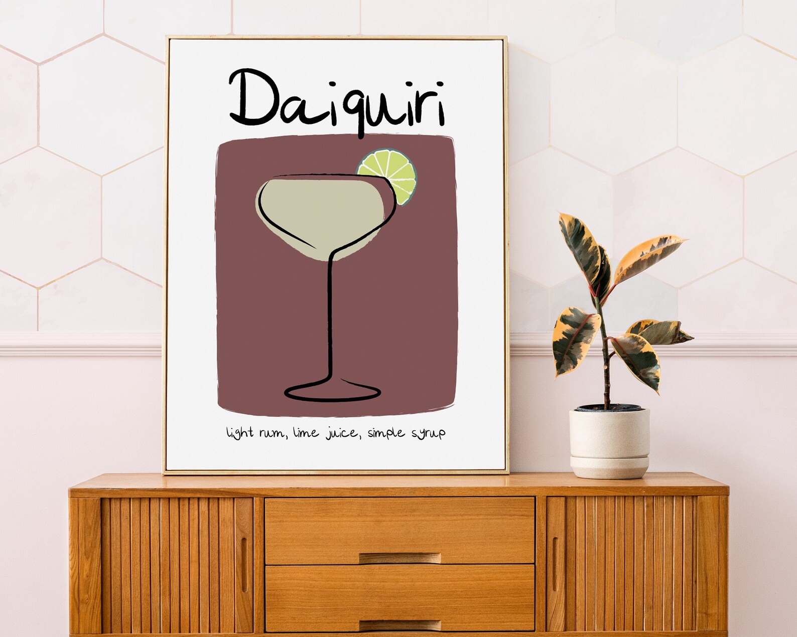 Daiquiri Poster, Colorful Cocktail Printable Wall Art, Bar Cart Decor ...