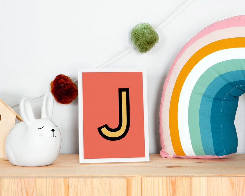Printable Poster Funky Letter J Instant Download Multiple - Etsy