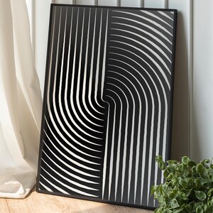 Black and White Abstract Arch Line Art, Printable Wall Art, Dark ...