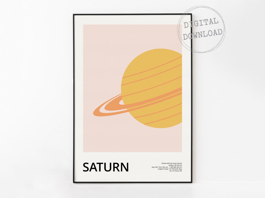 Impresión de Saturno, arte de pared imprimible en el espacio ...