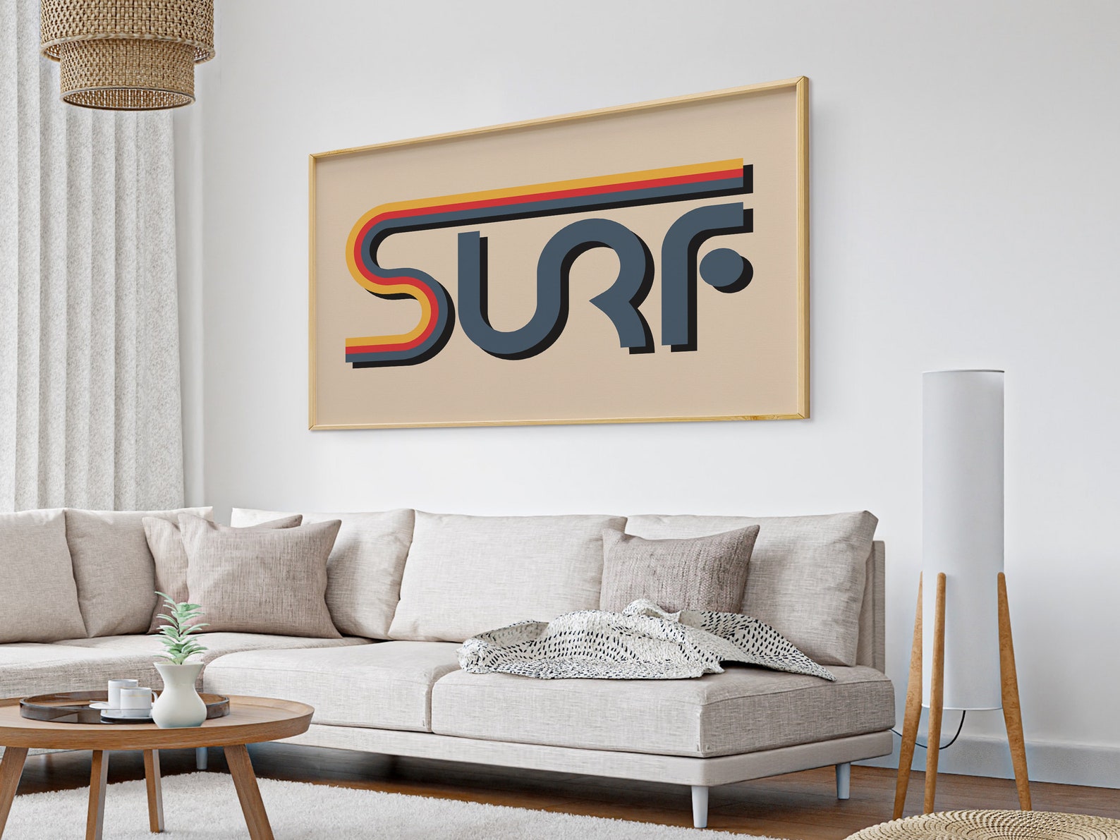 Retro Printable Art, Surf Typography Poster, Colorful Type Print ...