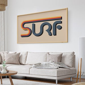 Retro Printable Art, Surf Typography Poster, Colorful Type Print ...