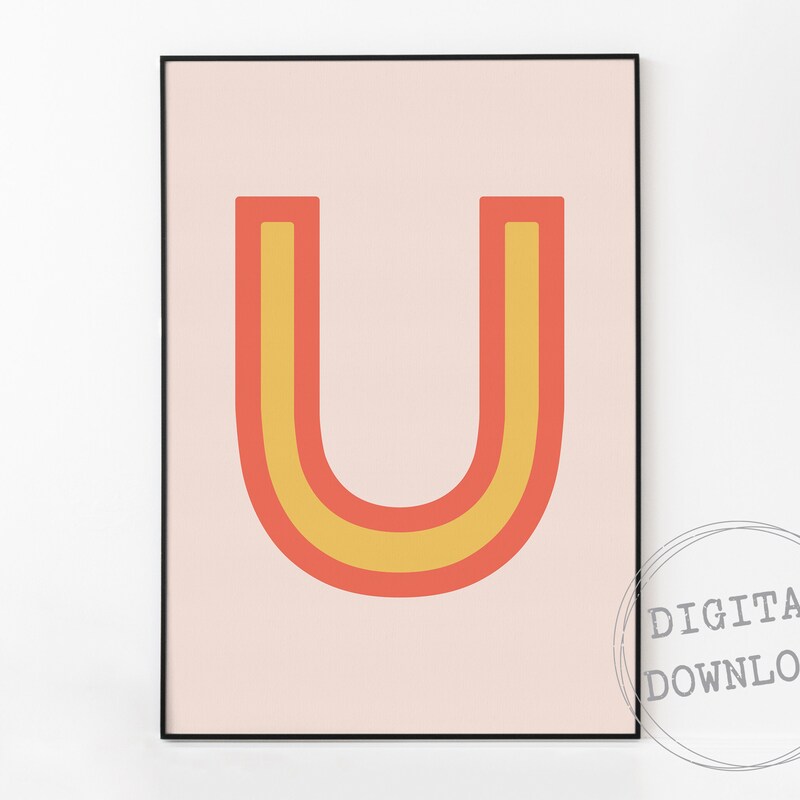 Letter Art U - Etsy
