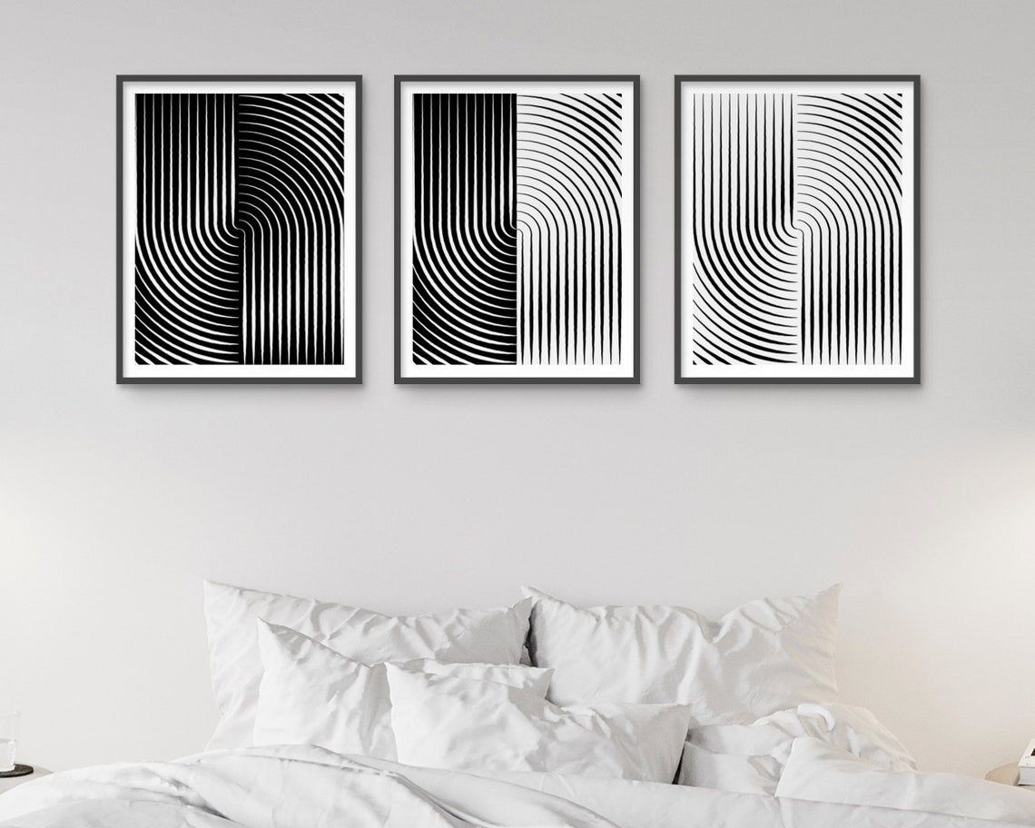 Black and White Abstract Arch Line Art Printable Wall Art - Etsy