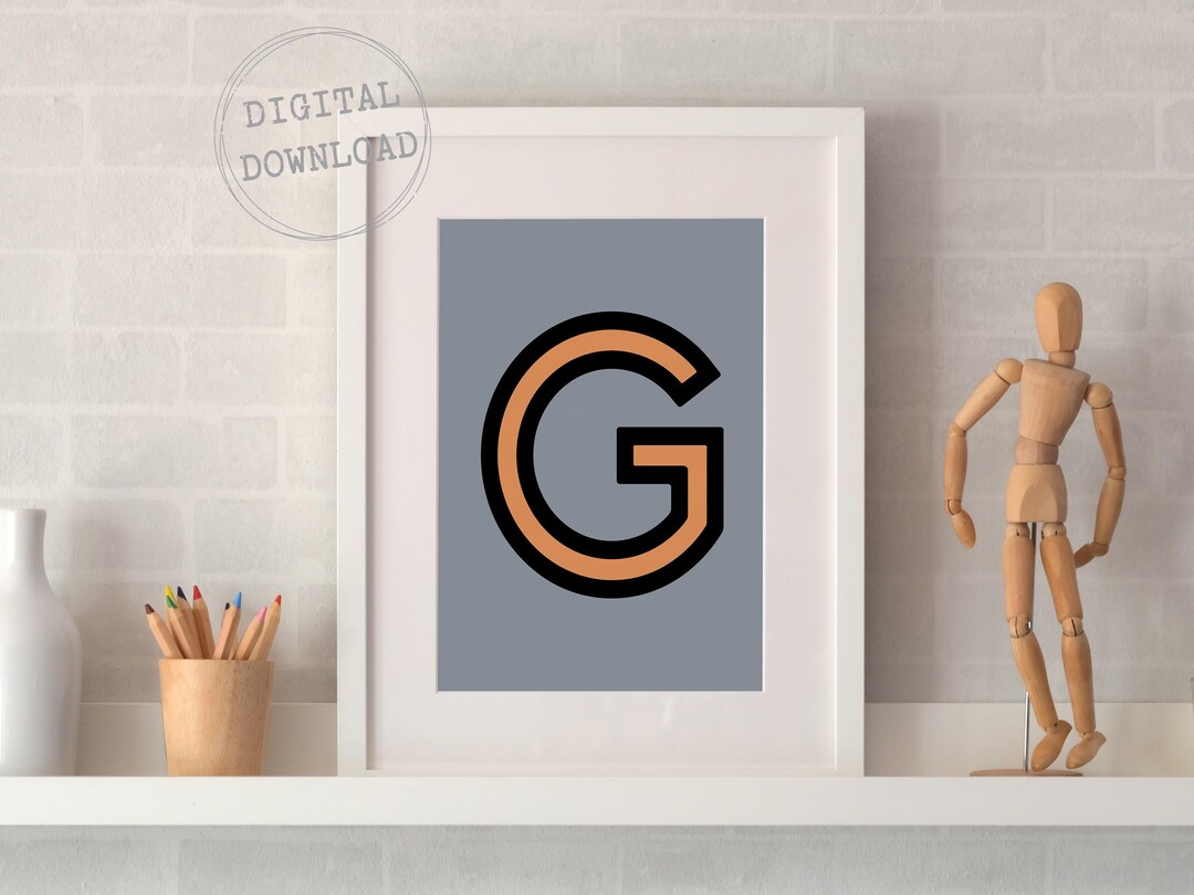 Funky Letter G, Printable Wall Art, Kids Room Décor, Nursery Print ...