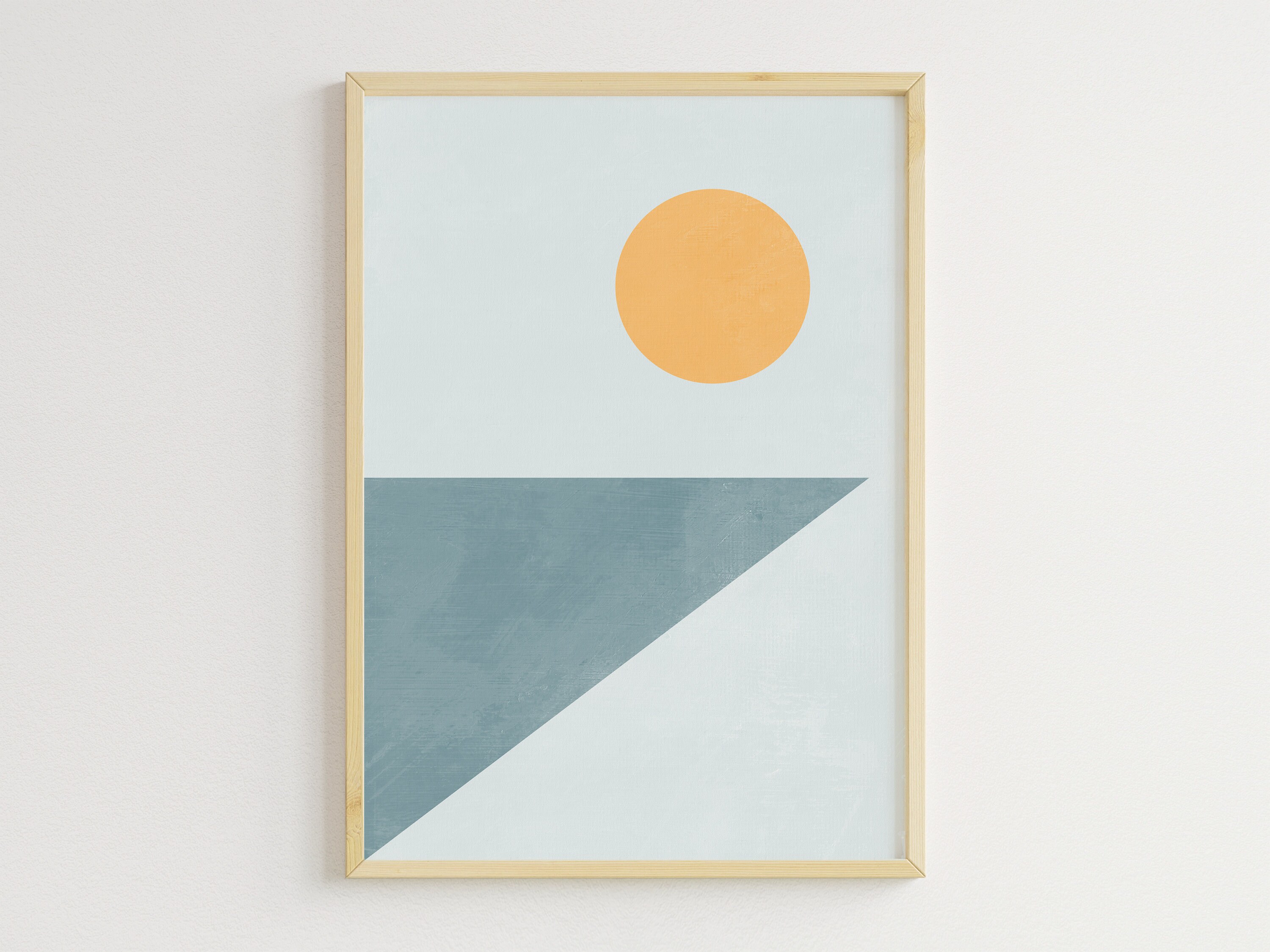 Abstract Beach Print: Geometric Sun & Sea Wall Art (digital Download) - Etsy