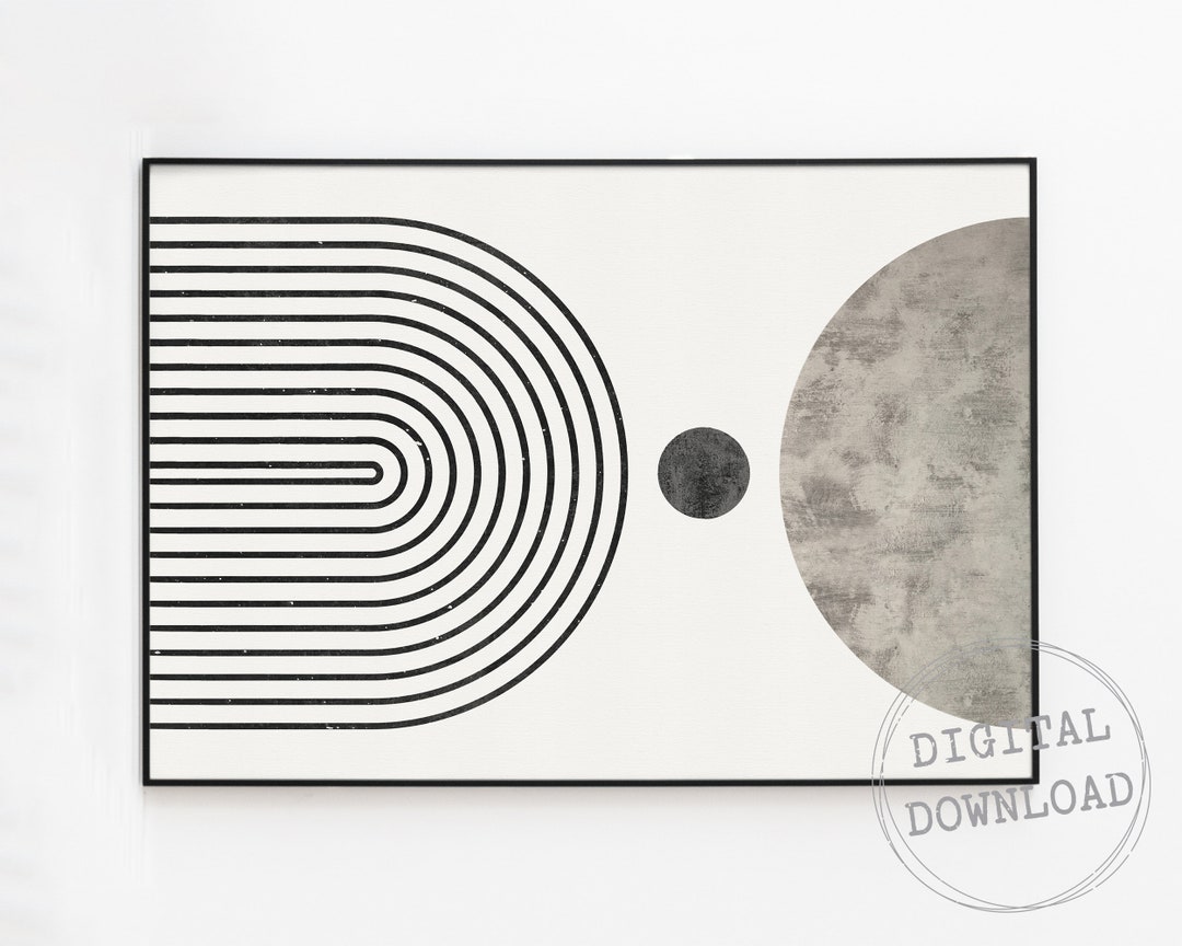 Mid Century Geometric Arch, Printable Wall Art, Abstract Print, Neutral ...