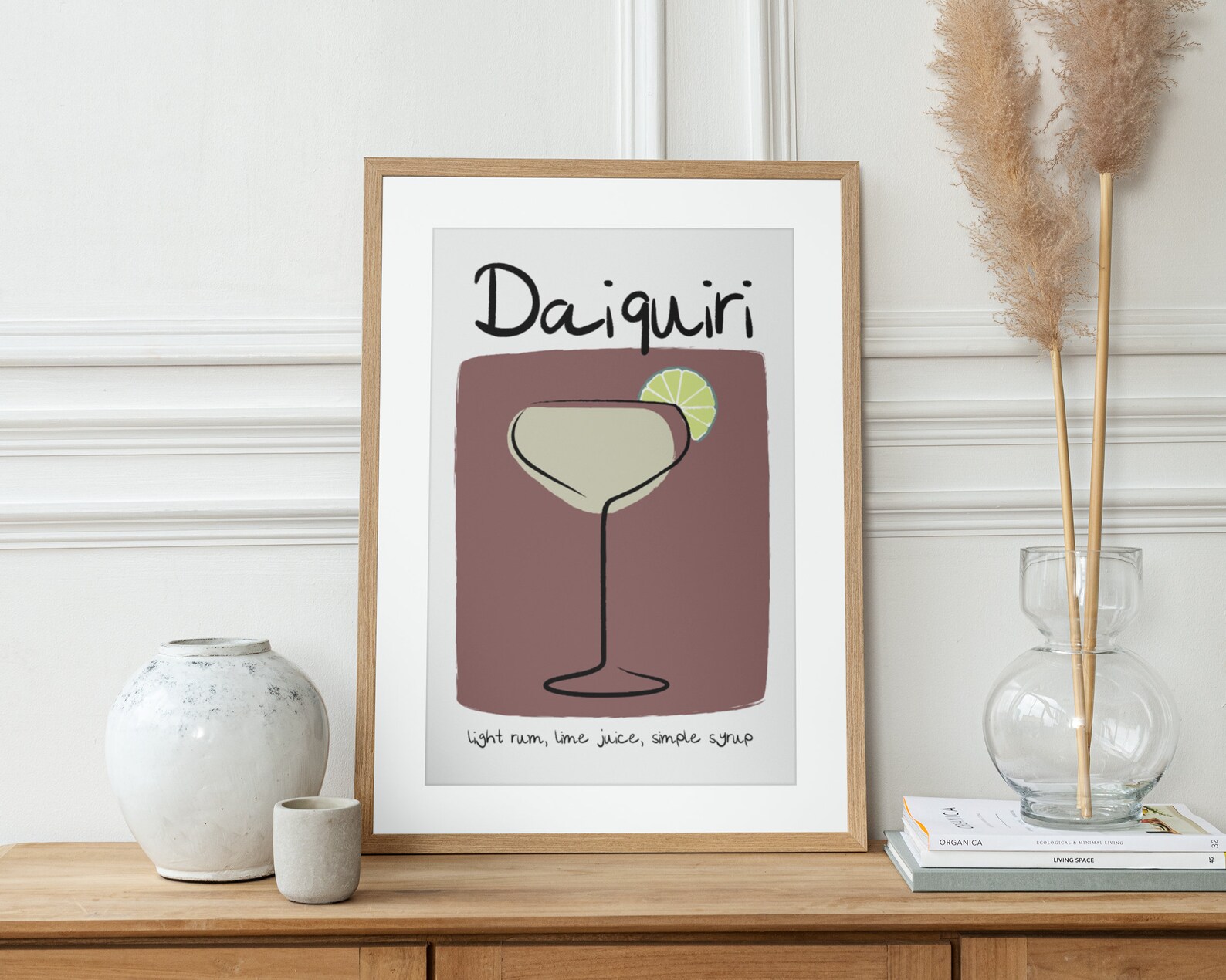 Daiquiri Poster, Colorful Cocktail Printable Wall Art, Bar Cart Decor ...