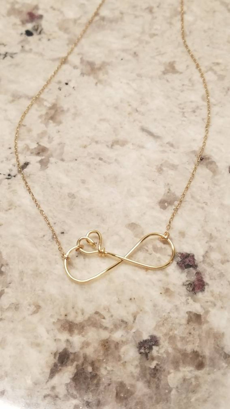 Infinity Heart Necklace Heart and Infinity Symbol Friendship Necklace ...