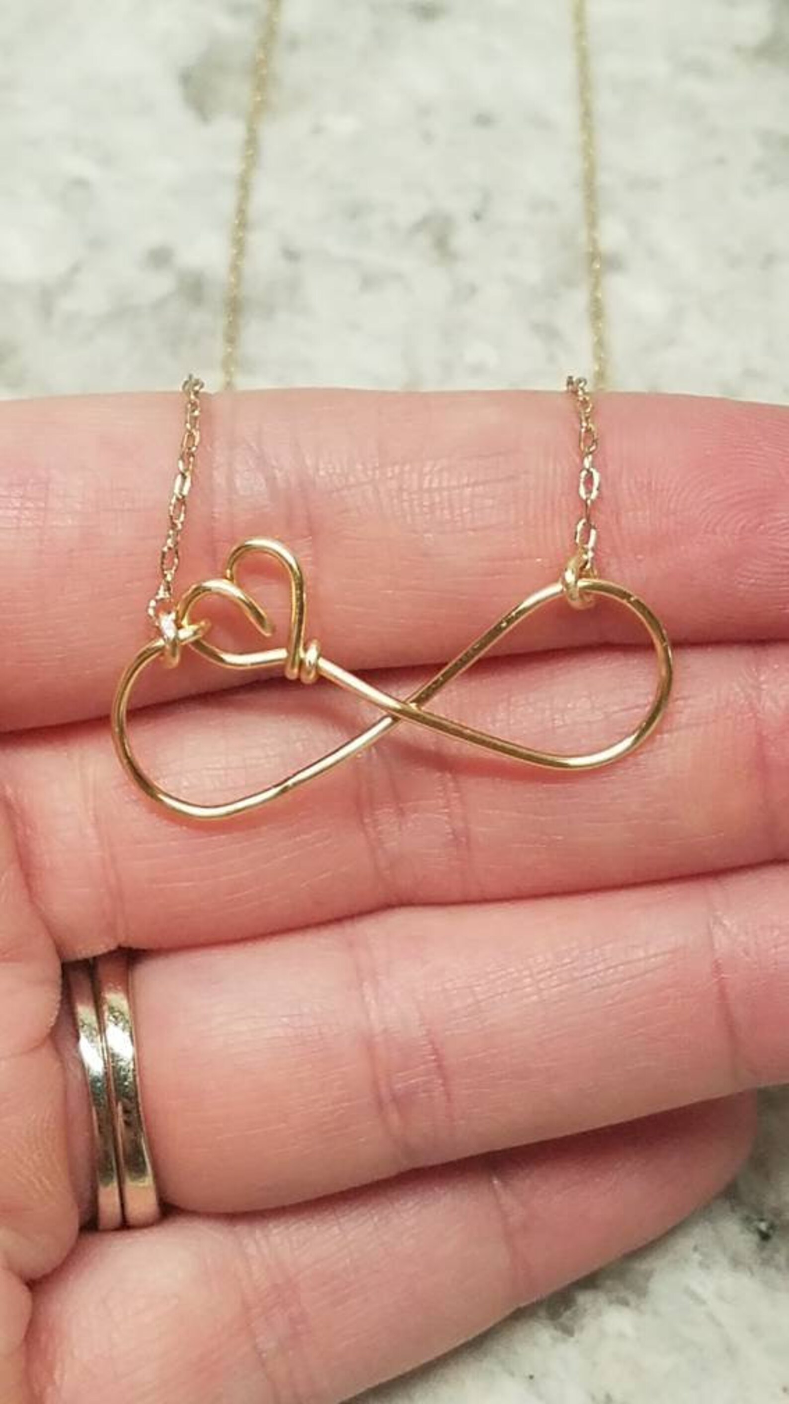 Infinity Heart Necklace Heart and Infinity Symbol Friendship Necklace ...