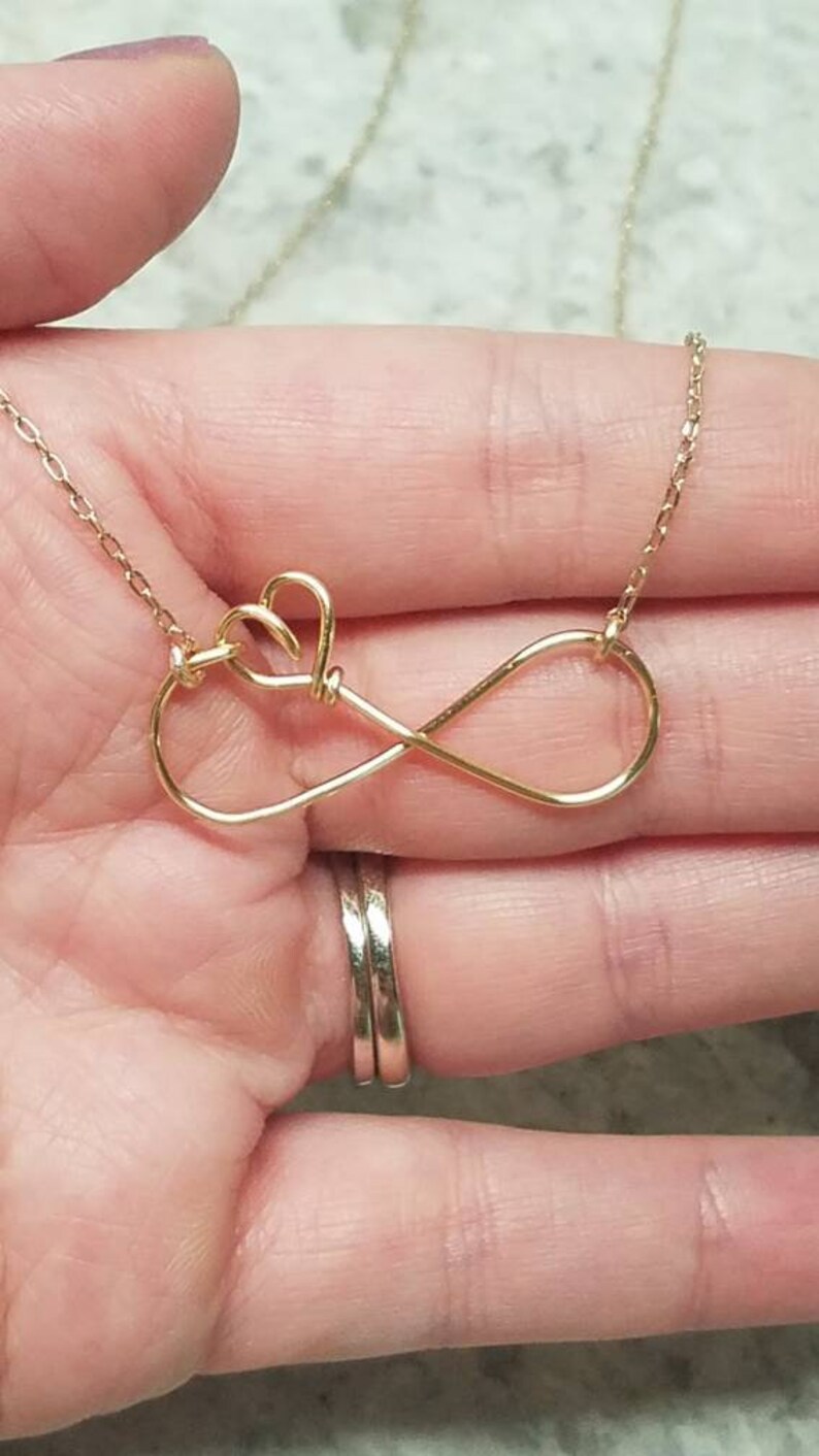 Infinity Heart Necklace Heart and Infinity Symbol Friendship Necklace ...