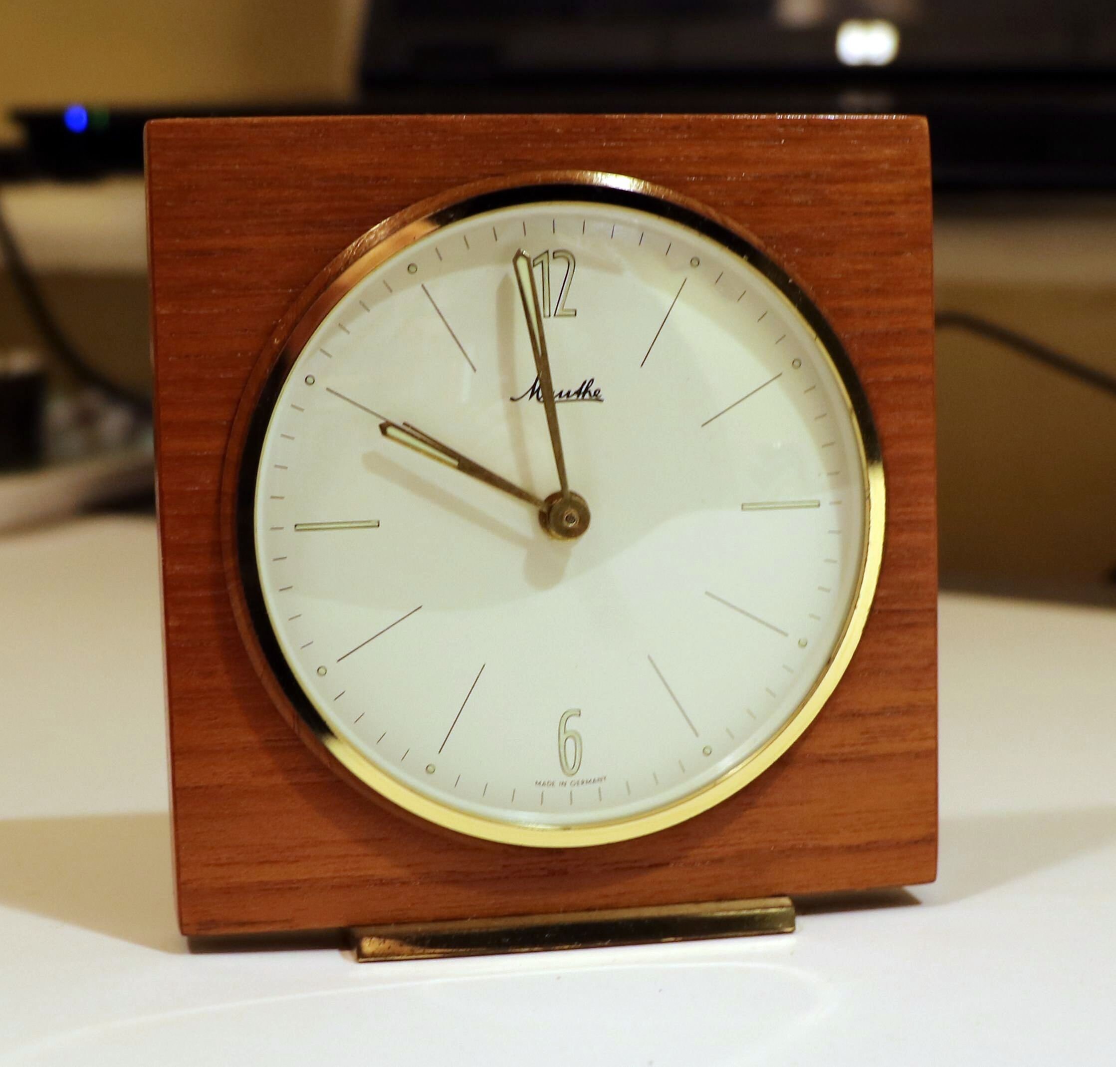 Beautiful Vintage Wood and Brass Table Clock MAUTHE, Germany - Etsy
