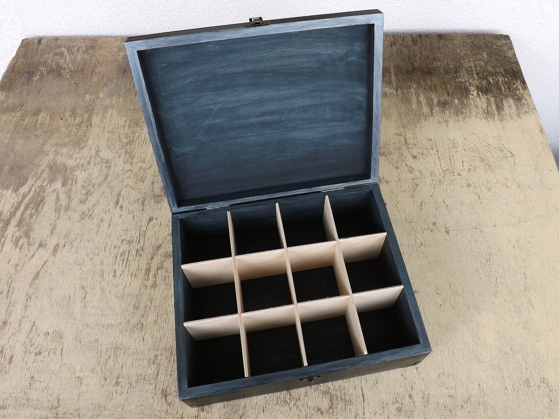 Big Wooden Tea Chest Ravens in Blue Hand Painted Custom - Etsy