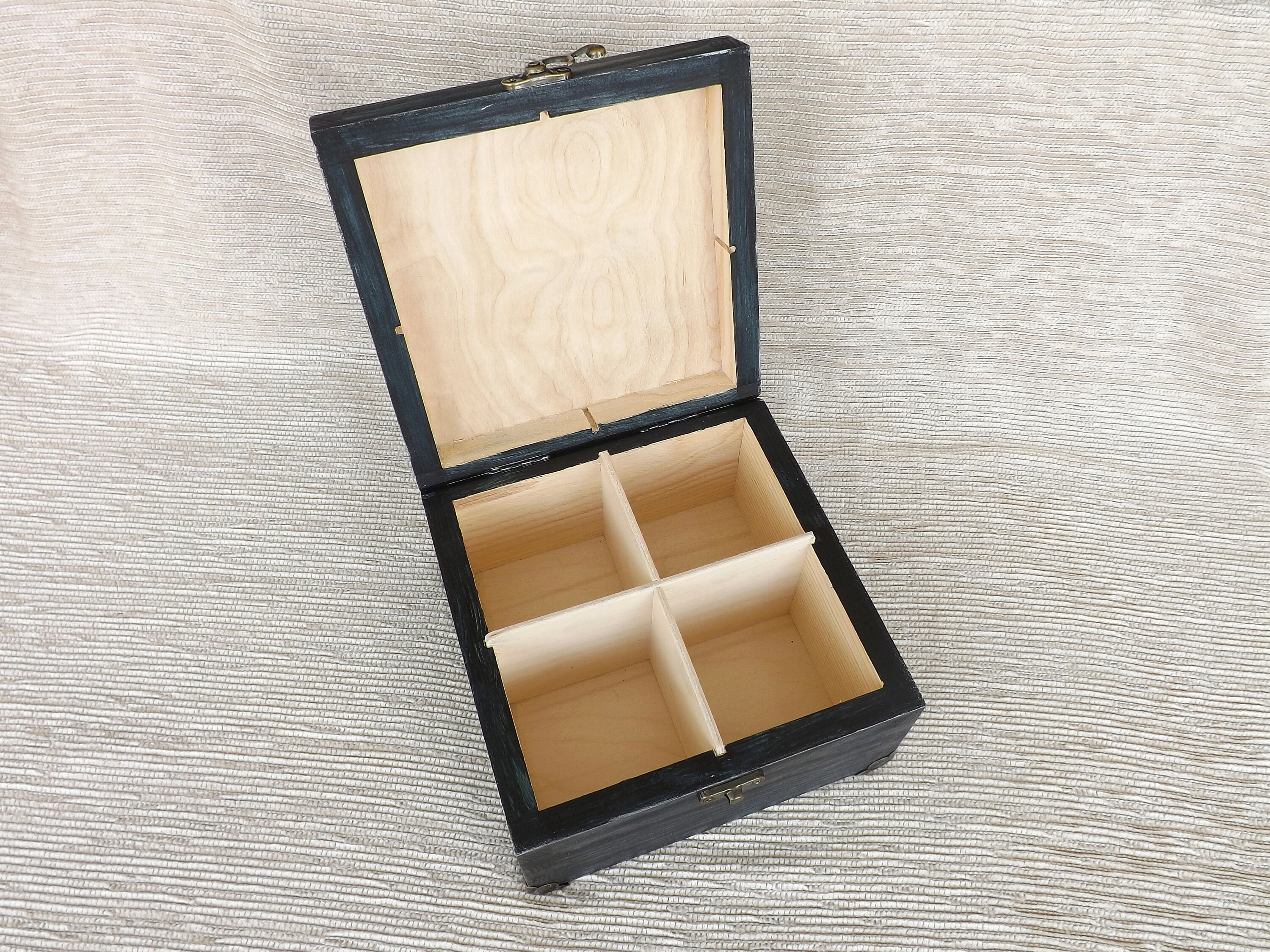 Wood Tea Box Ravens in Blue Hand-painted Custom Wooden - Etsy