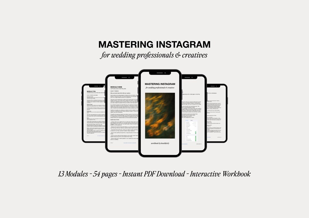 MASTERING INSTAGRAM | Instant PDF Download Workbook | Social Media ...
