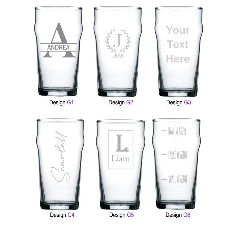 Personalised Glass Engraved Custom Glasses Text On Glassware Etsy Uk