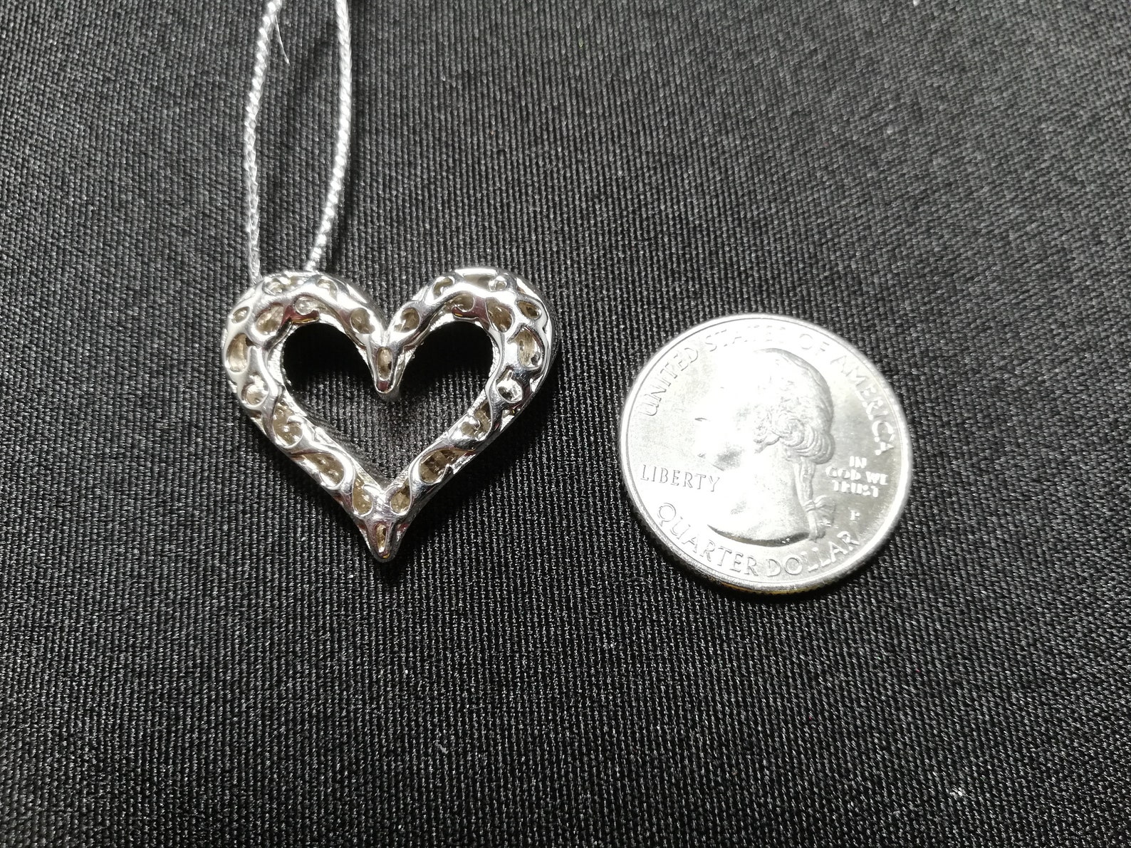 White Swarovski Crystal Sterling Silver Heart Pendant - Etsy