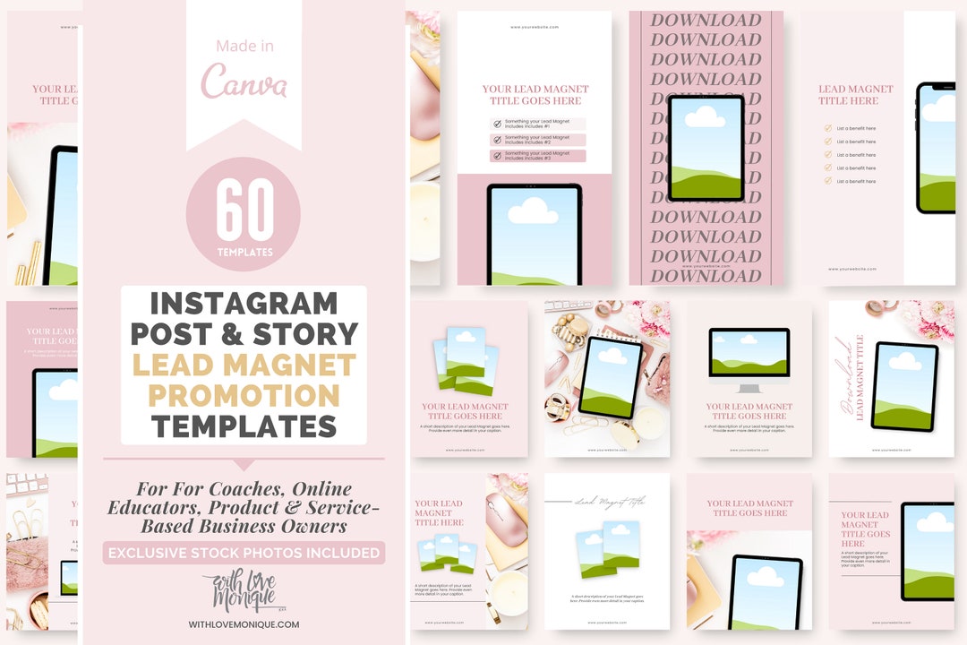 60 Instagram Post + Story Canva Templates for Online Coaches, Educators ...