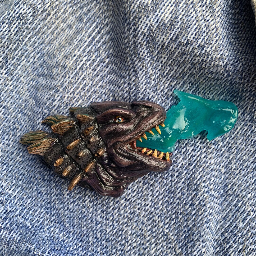 Godzilla - Godzilla Inspired Brooch/pin (glow in the Dark) - Etsy
