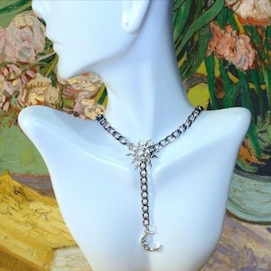 Sun and Moon Lariat Pull Through Necklace - Etsy