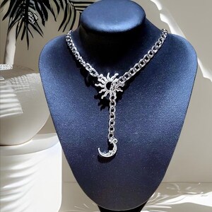 Sun and Moon Lariat Pull Through Necklace - Etsy