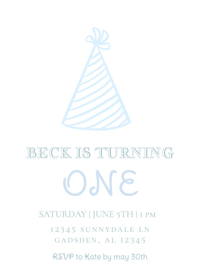 Classic Blue Gingham Boy Birthday Invitation Digital Download Editable ...