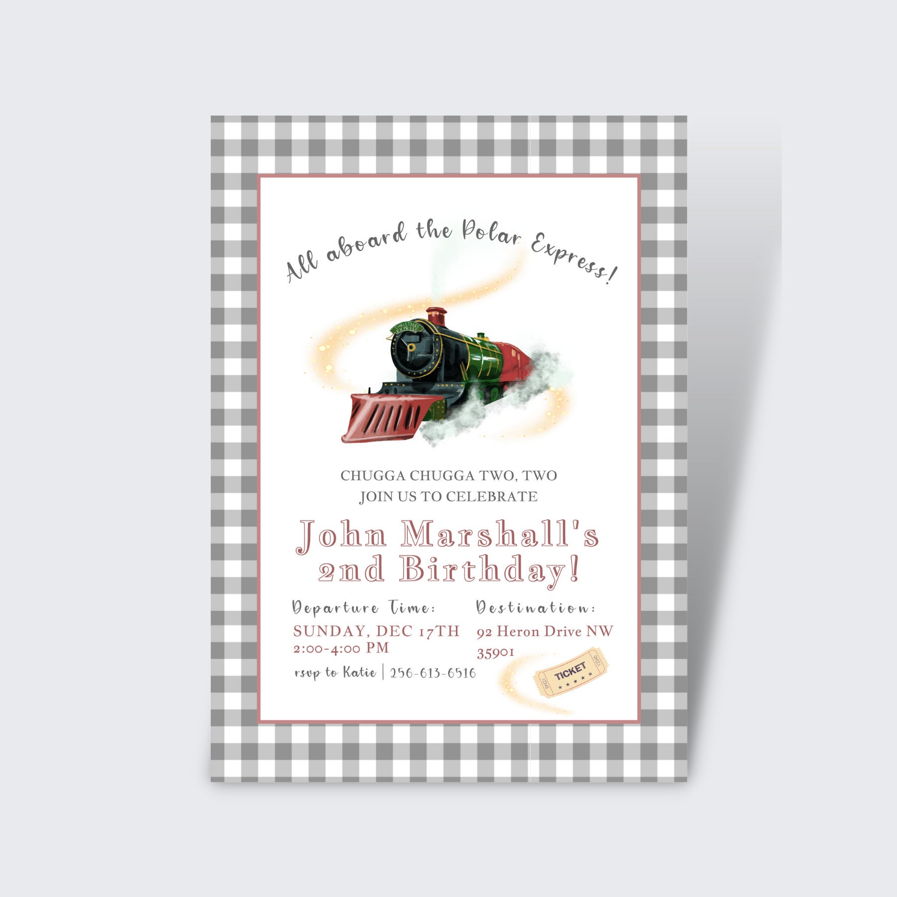 Polar Express Train Birthday Party Invitation, Christmas Winter Party ...