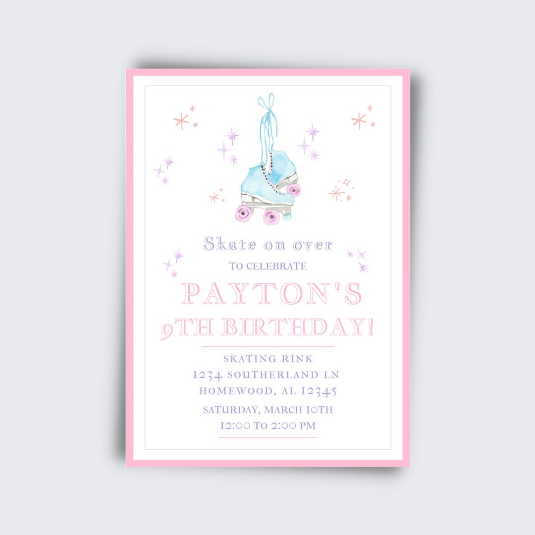 Skating Rink Birthday Invitation | Digital Download | Editable Template ...