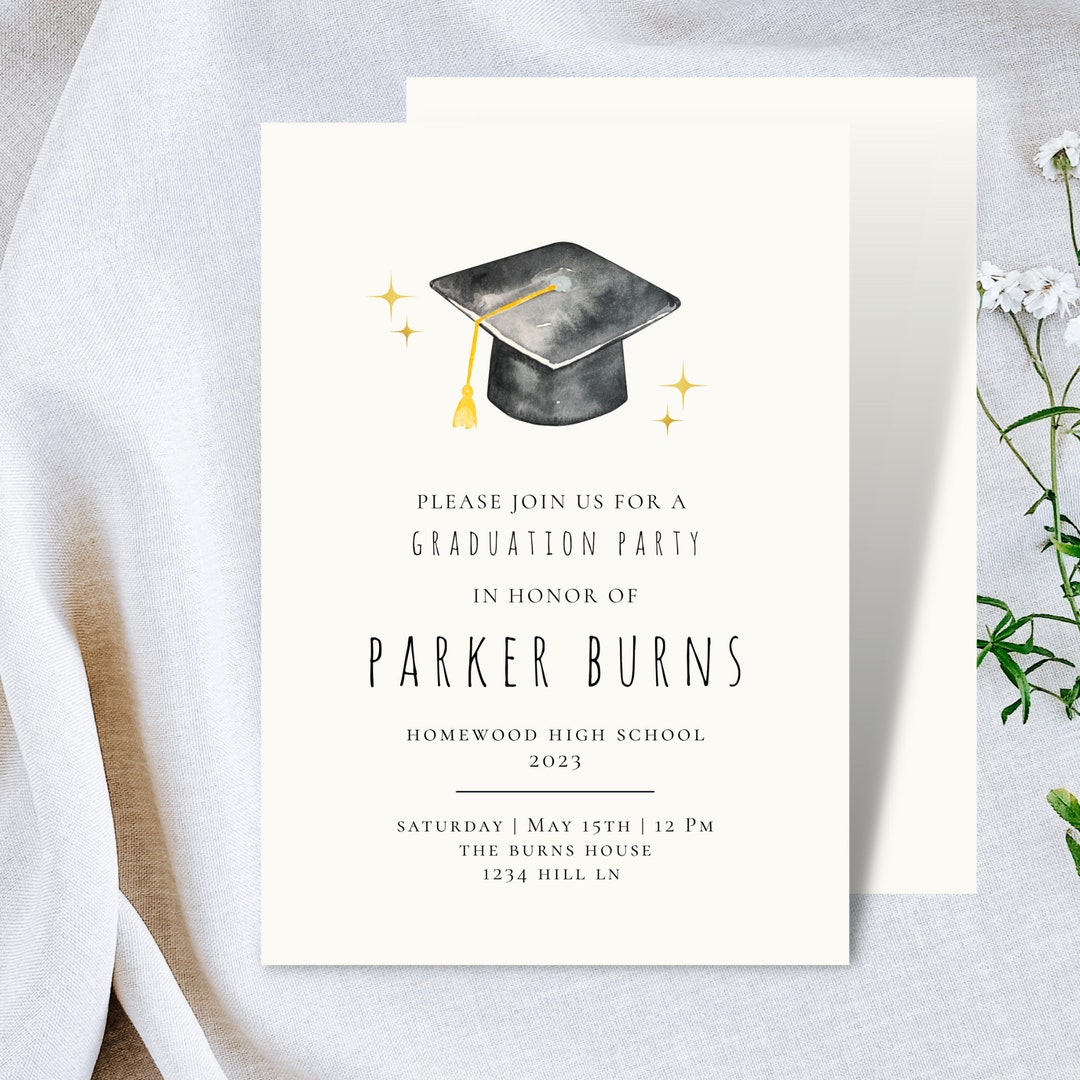 Graduation Invitation Template, Printable Graduation Party Invitation ...