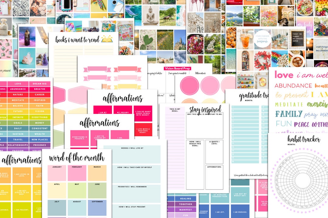 Huge Vision Board Kit Planner Bundle Printable Pdf - Etsy