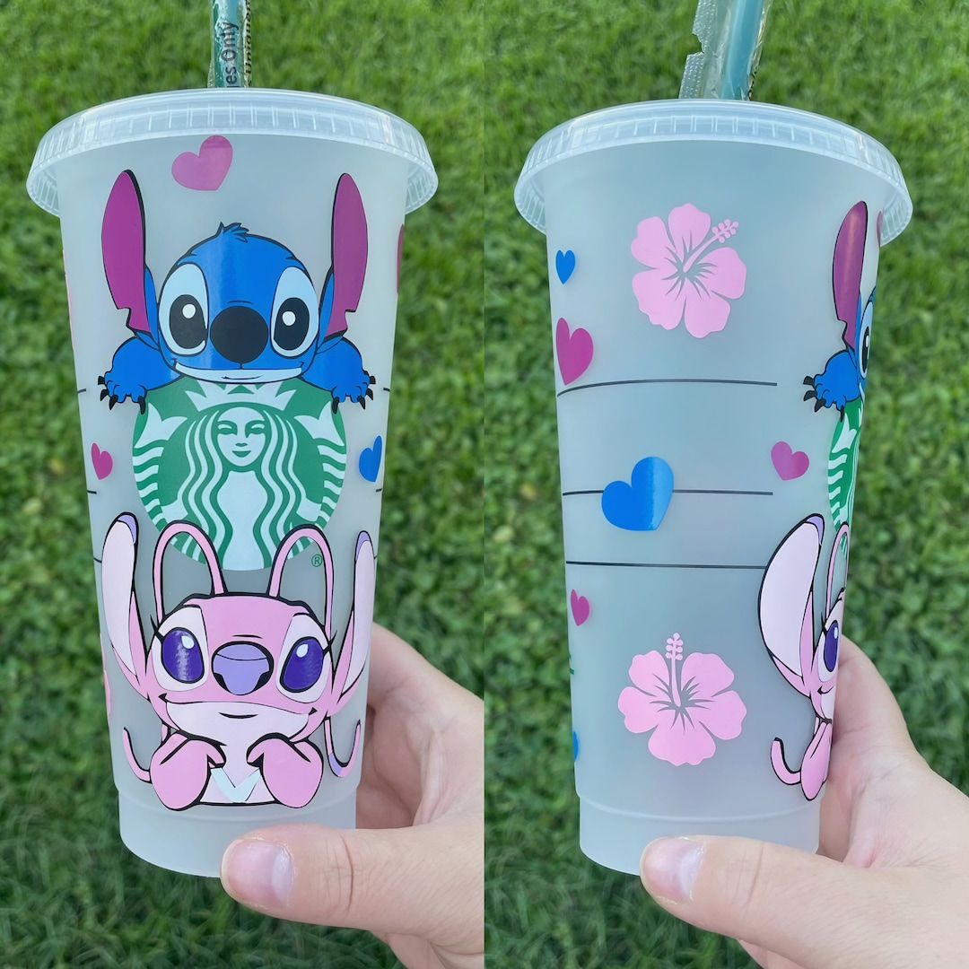 Stitch & Angel Inspired Customized Cold Cup // 24 Oz. // Lilo - Etsy