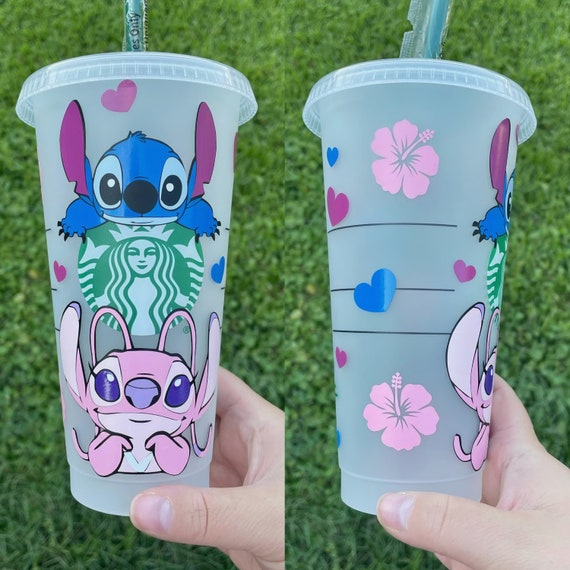Stitch & Angel Inspired Customized Cold Cup // 24 Oz. // Lilo - Etsy