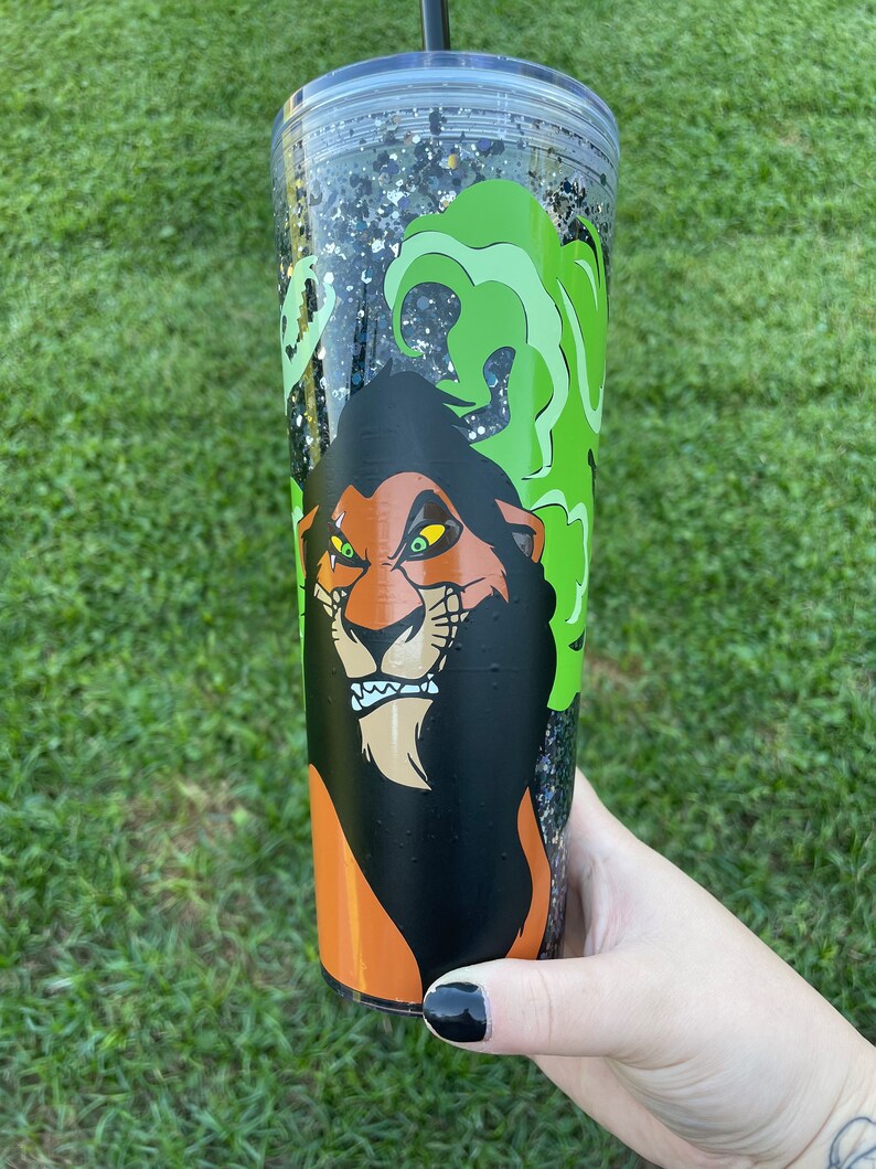 Scar // Lion King // Inspired Snowglobe Tumbler // Halloween - Etsy Scar // Lion King // Inspired Snowglobe Tumbler // Halloween - Etsy