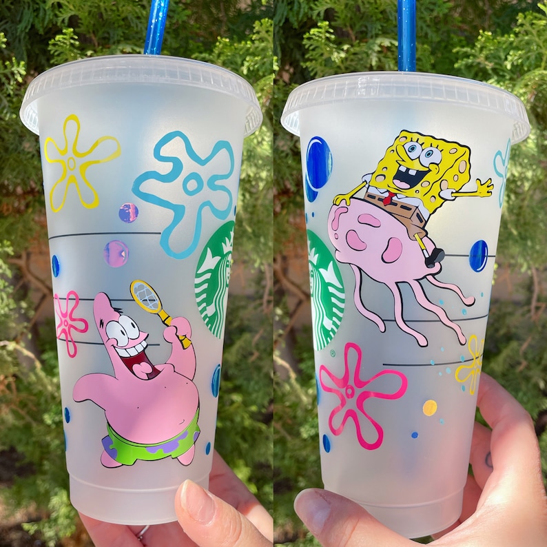 Spongebob and Patrick Star INSPIRED Customized Cold Cup // - Etsy