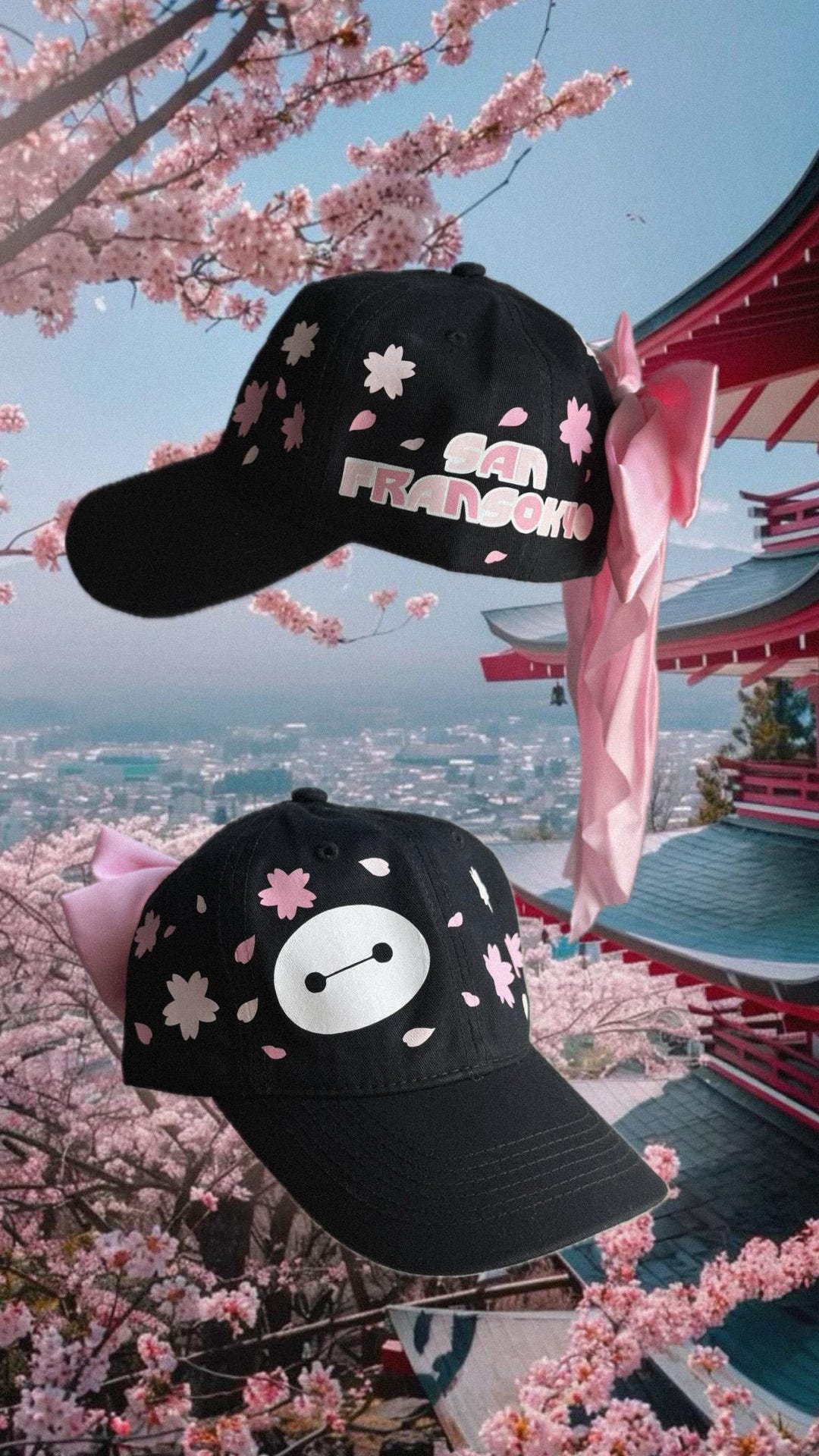 Big Hero 6 Baymax Pink Cherry Blossom Inspired Hat With Removable ...